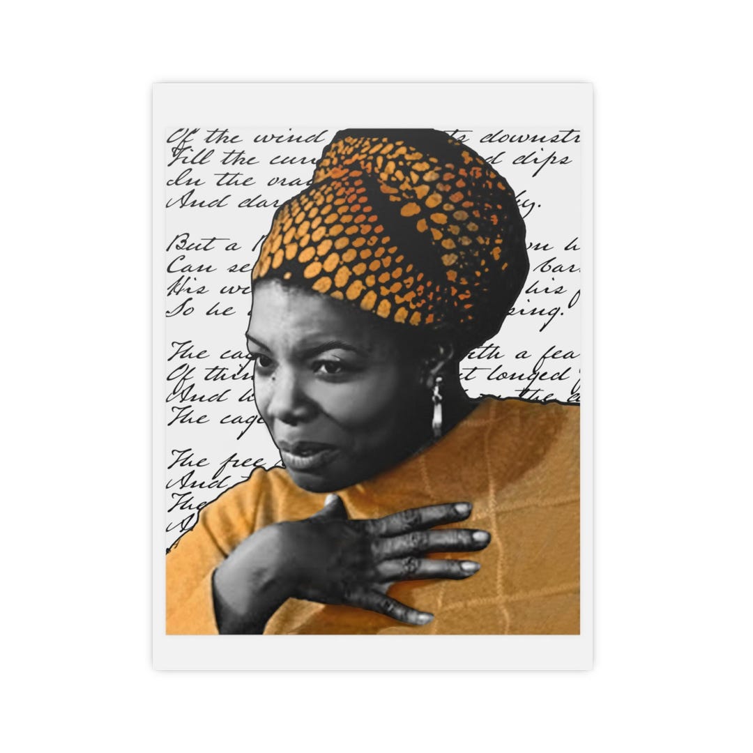 Maya Angelou Portrait Matte Poster Print, Black and White Wall Art - Etsy