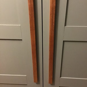 Long Oak Handle Cabinet Handle up Cycled Furniture Handle Kitchen ...