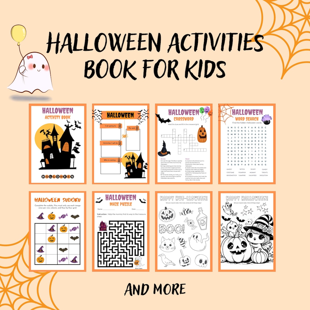 Halloween Activity Printable, Halloween Coloring, Halloween Party Games ...