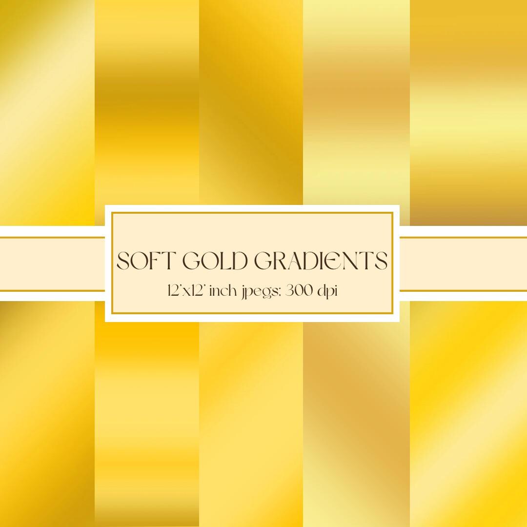Soft Gold Gradients, Light Gold Gradients, Gold, Digital Paper ...
