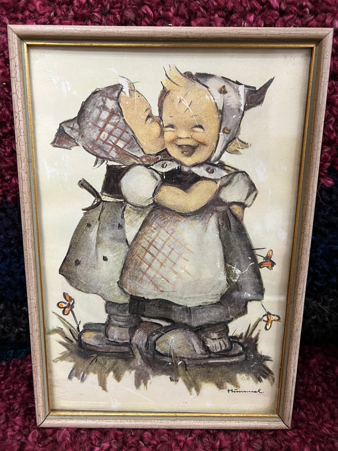 Original West German Vintage Hummel Wood Framed - Etsy