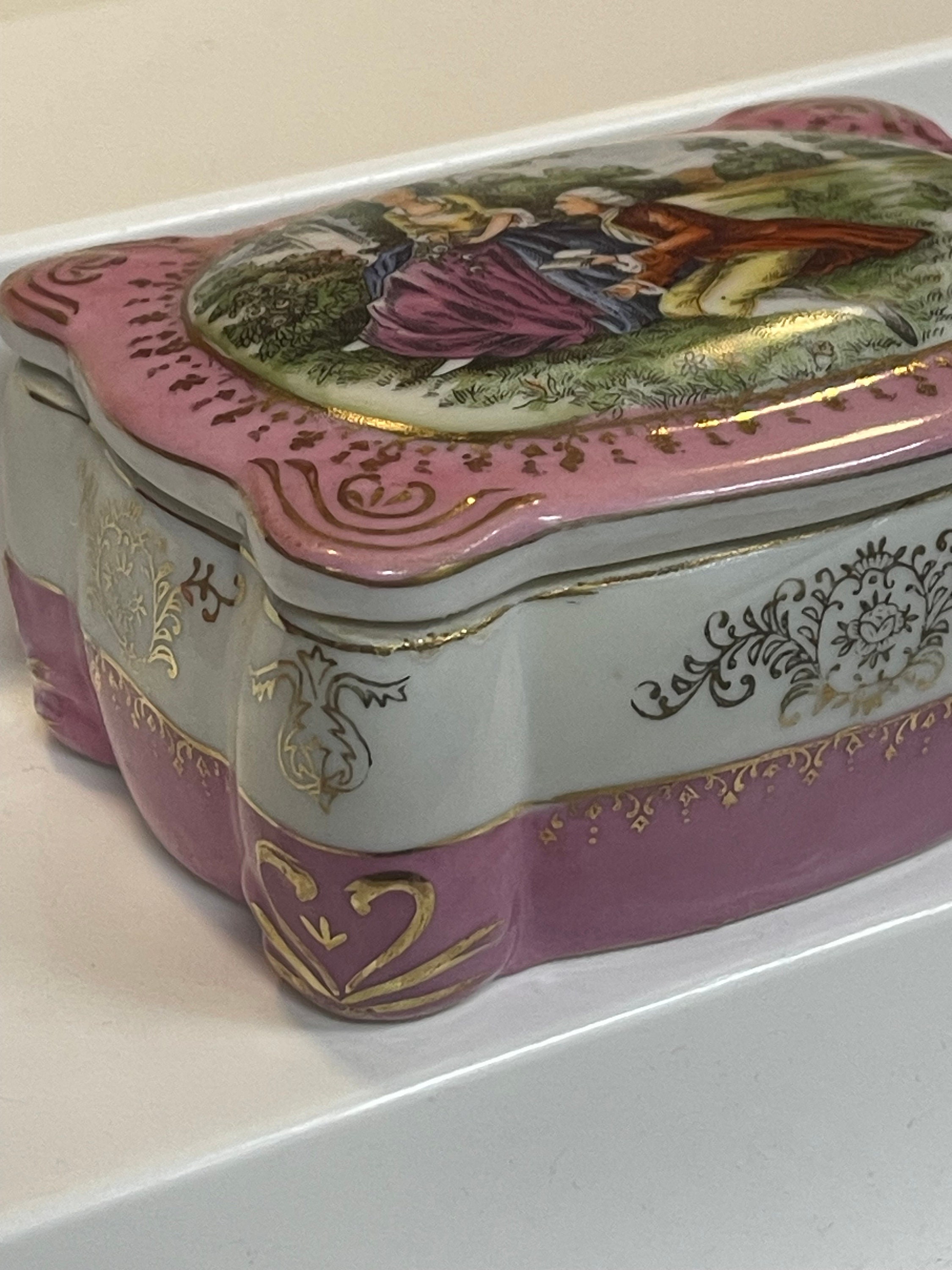 Vintage Japanese Porcelain Trinket Box - Etsy