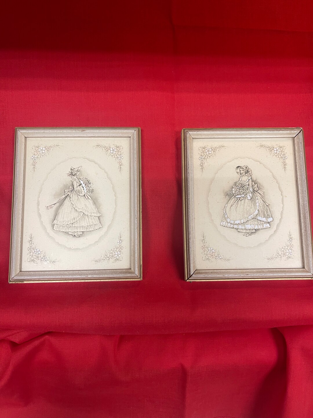 Pair-2 VTG the Buzza Company Craftacres Small Art Prints Framed ...