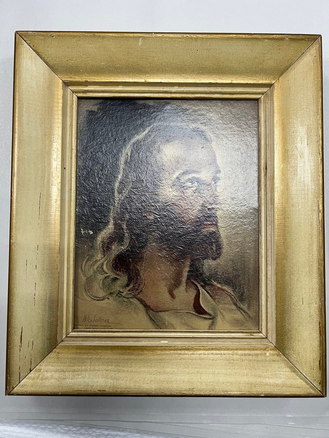 Vintage 1935 W.E. Sallman Jesus Head of Christ Print With Wood Frame - Etsy