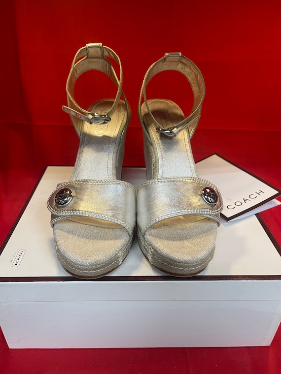 Coach Kira Silver Metallic Wedge Sandal Women’s Size … - Gem