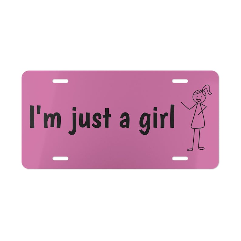 I'm Just A Girl License Vanity Plate - Etsy