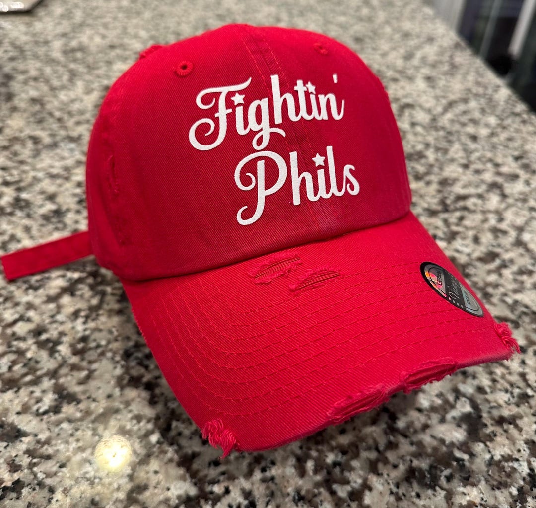 Fightin’ Phils Distressed Adjustable Back Baseball Hat - Etsy