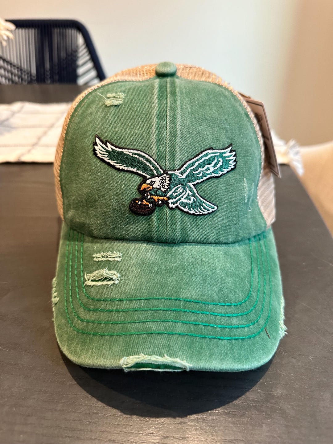 Eagles Distressed Hat With ‘ponytail’ Back - Etsy