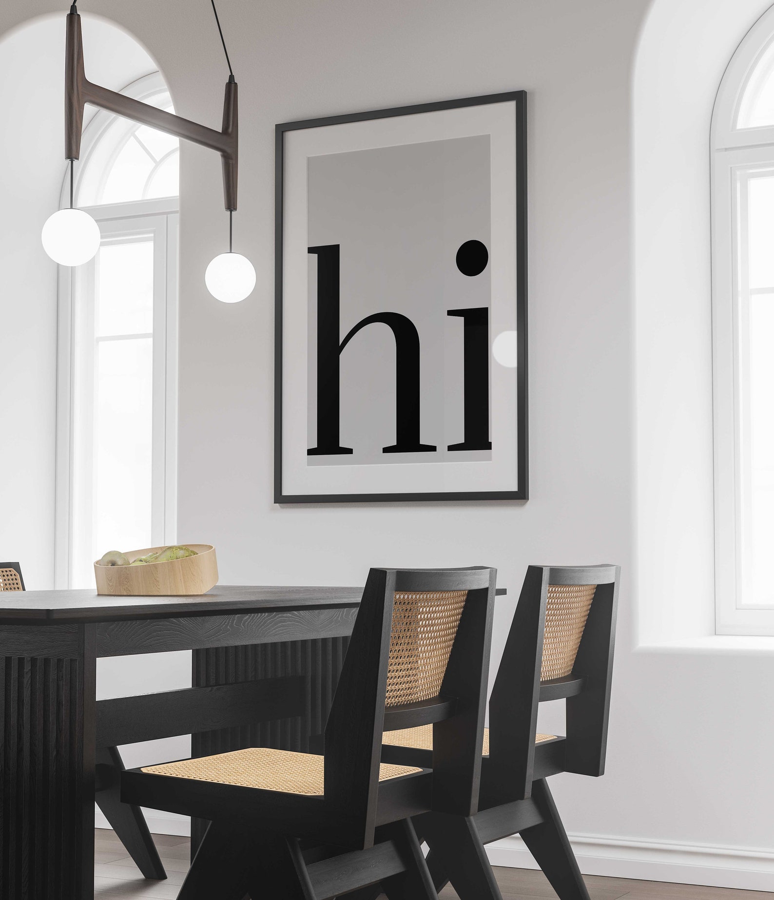Hi Wall Art, Ciao PRINTABLE Wall Art, Bold Statement Black Typography ...