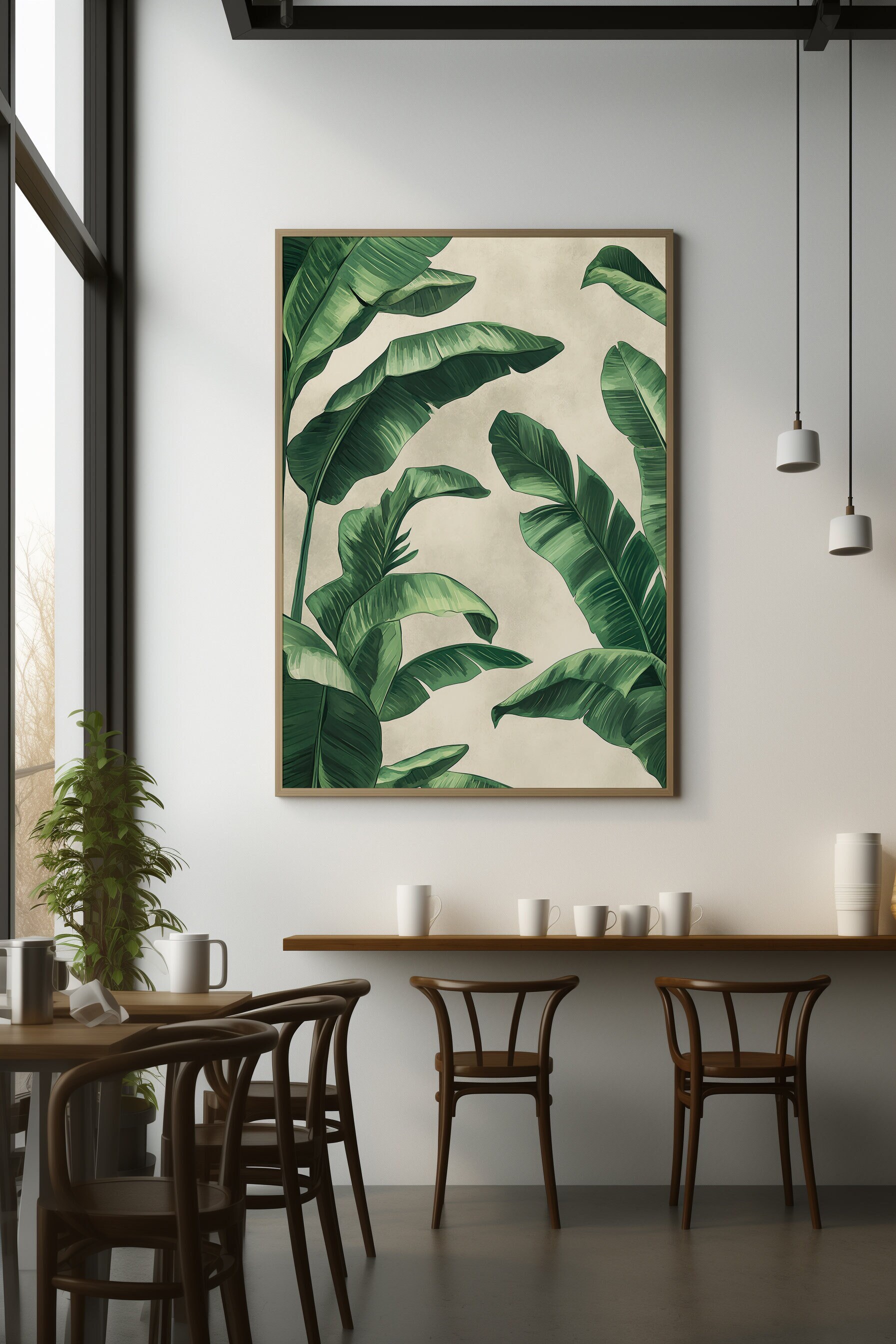 Banana Plant Leave, Botanical Art Print, Banana Leaves Illustration ...