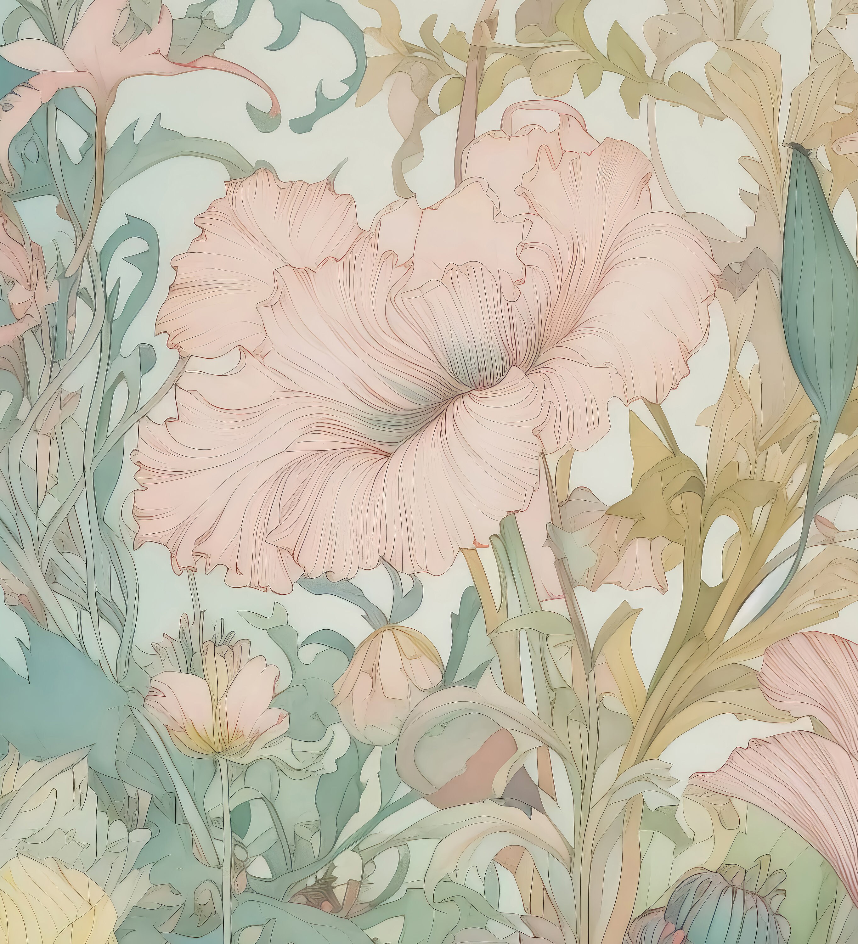 Sage Green Floral Print Set of 2 Botanical Floral Wall Art Printable ...