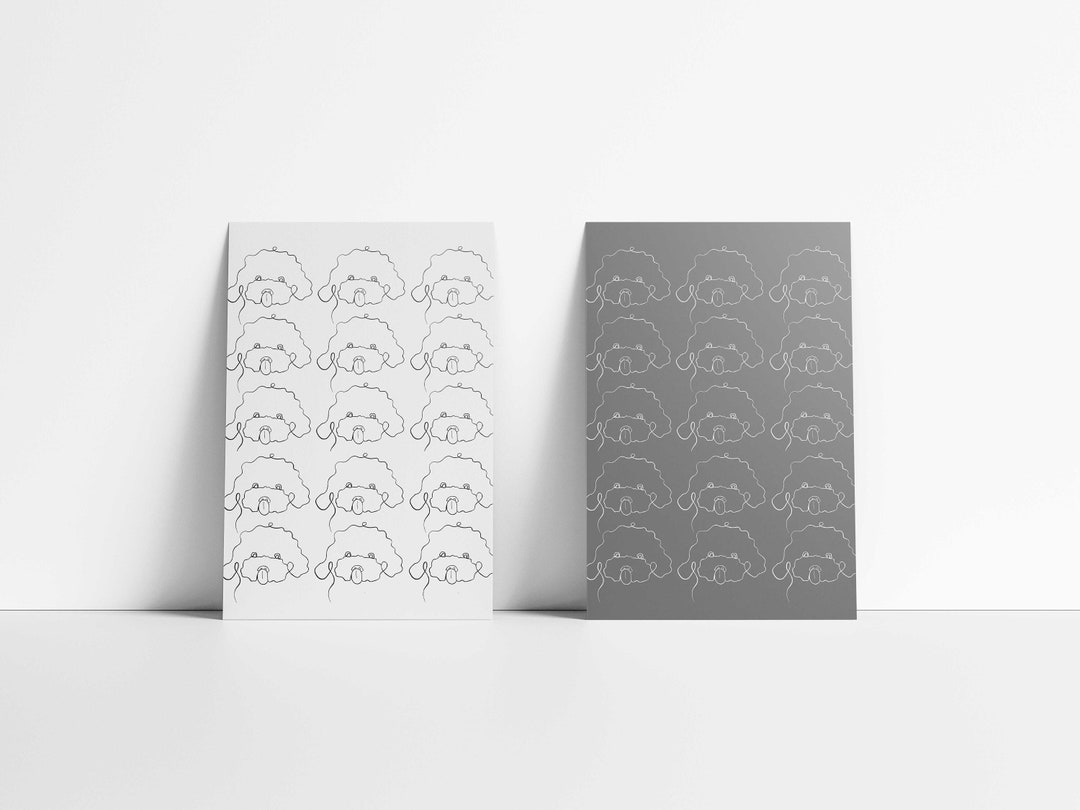 Minimalist Maltipoo Line Art, Maltipoo Pattern, Dog Pattern, Cute Dog ...