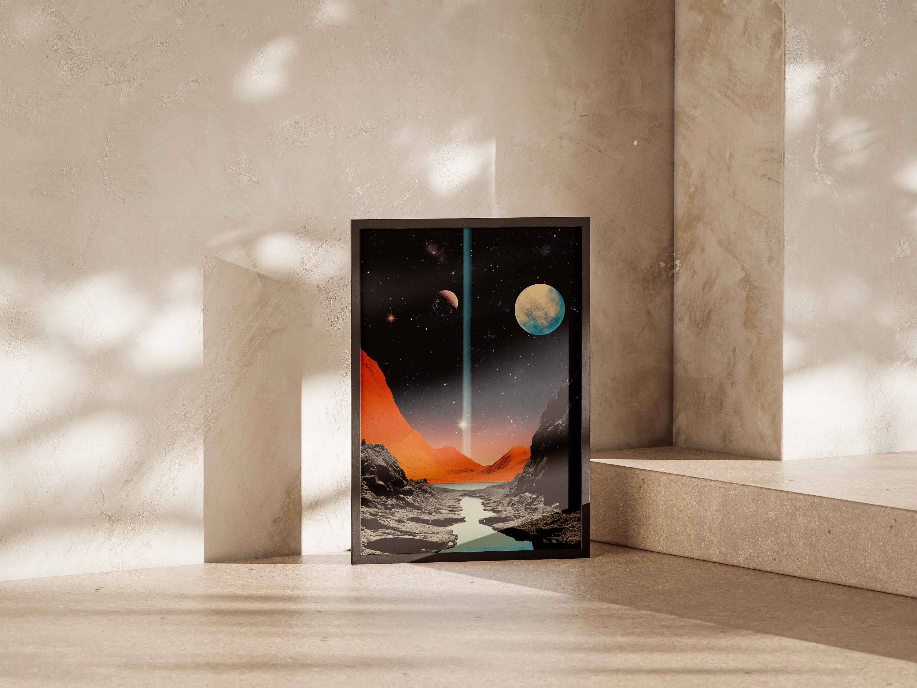 Mars Poster Mars Collage Art Print Space Print Surreal Wall - Etsy