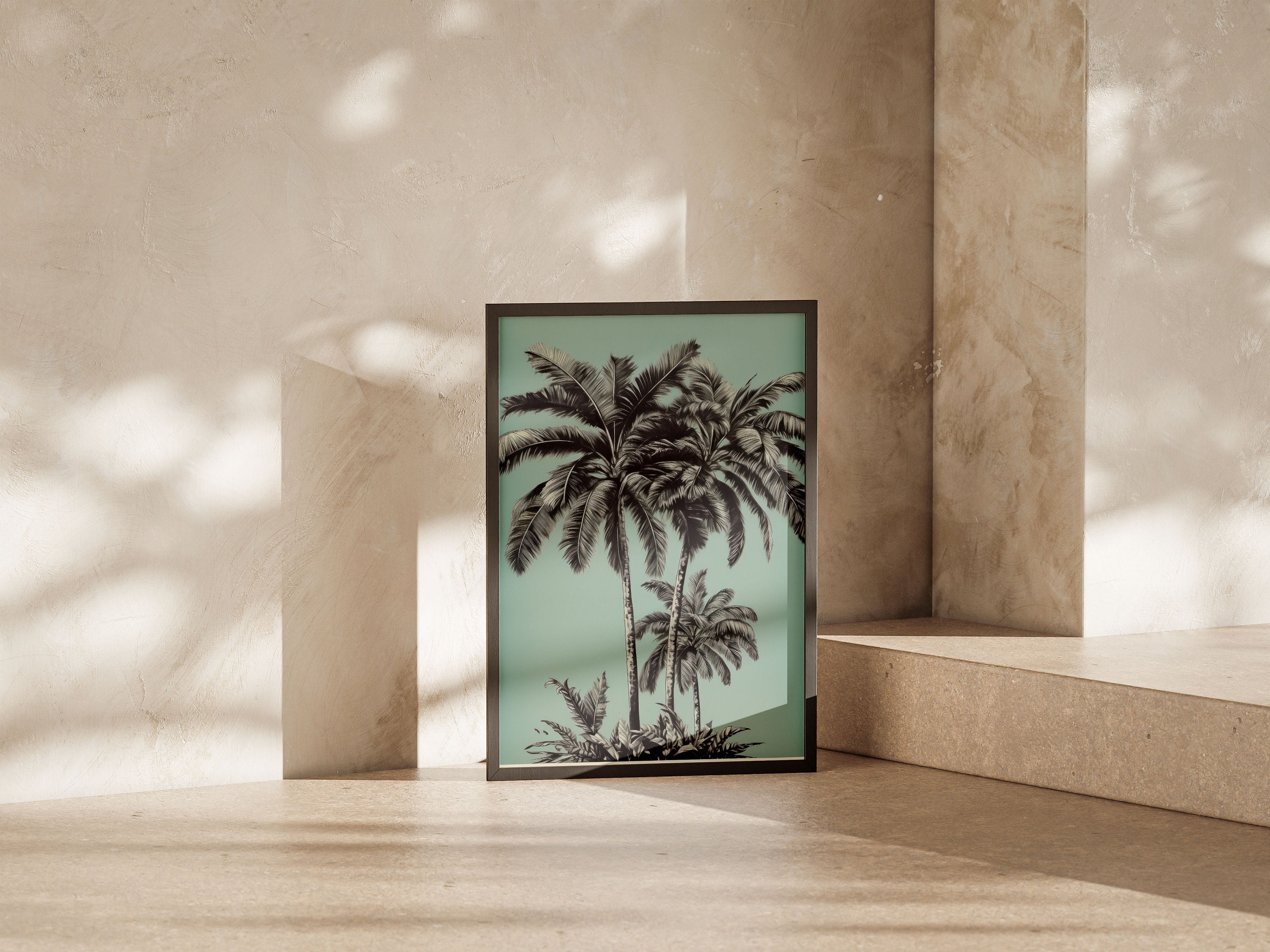 Vintage Palm Tree Wall Art Large Digital Download Botanical Poster ...