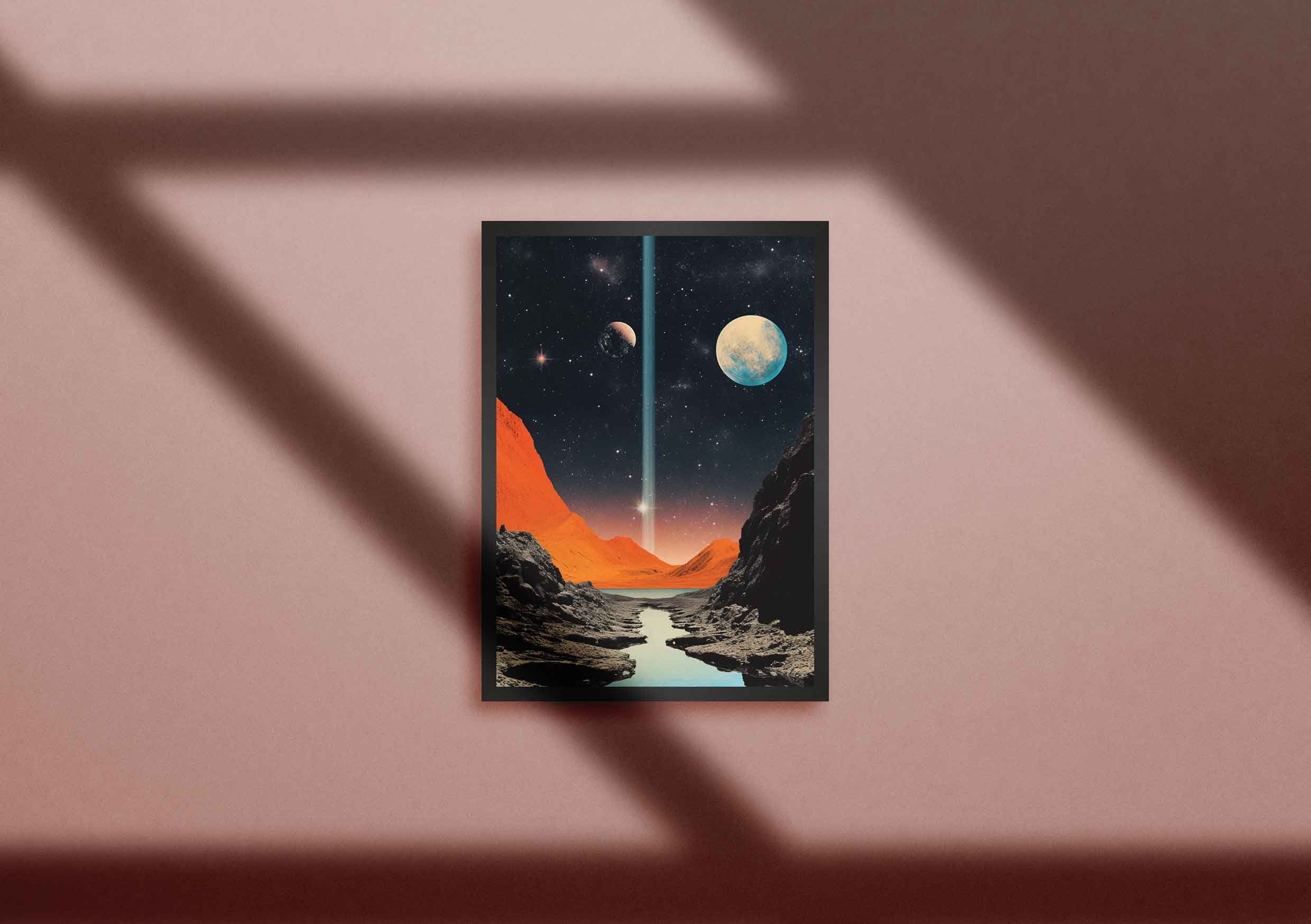 Mars Poster Mars Collage Art Print Space Print Surreal Wall - Etsy