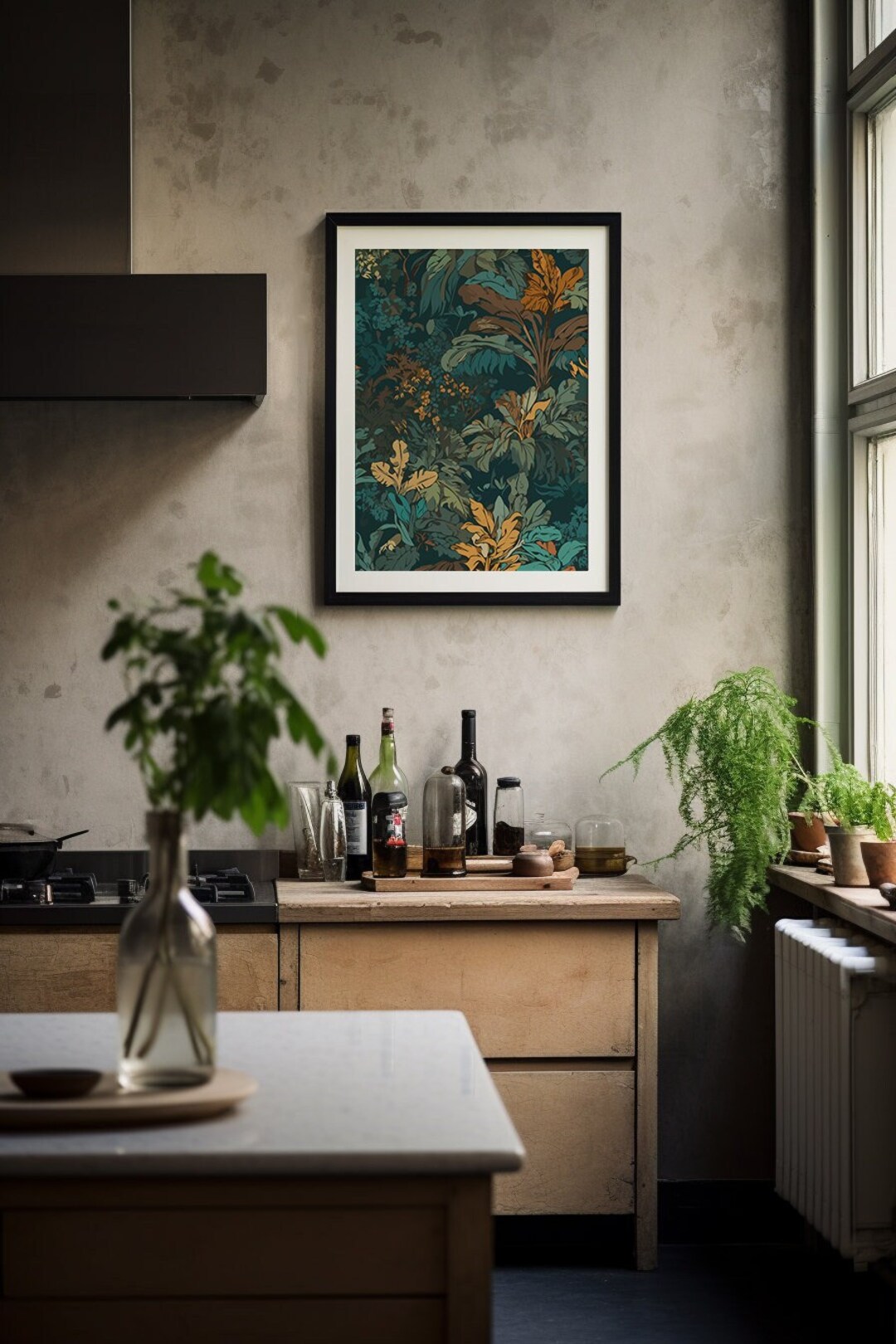 Emerald Green Botanical Print, the Equatorial Jungle, Tropical Forest ...