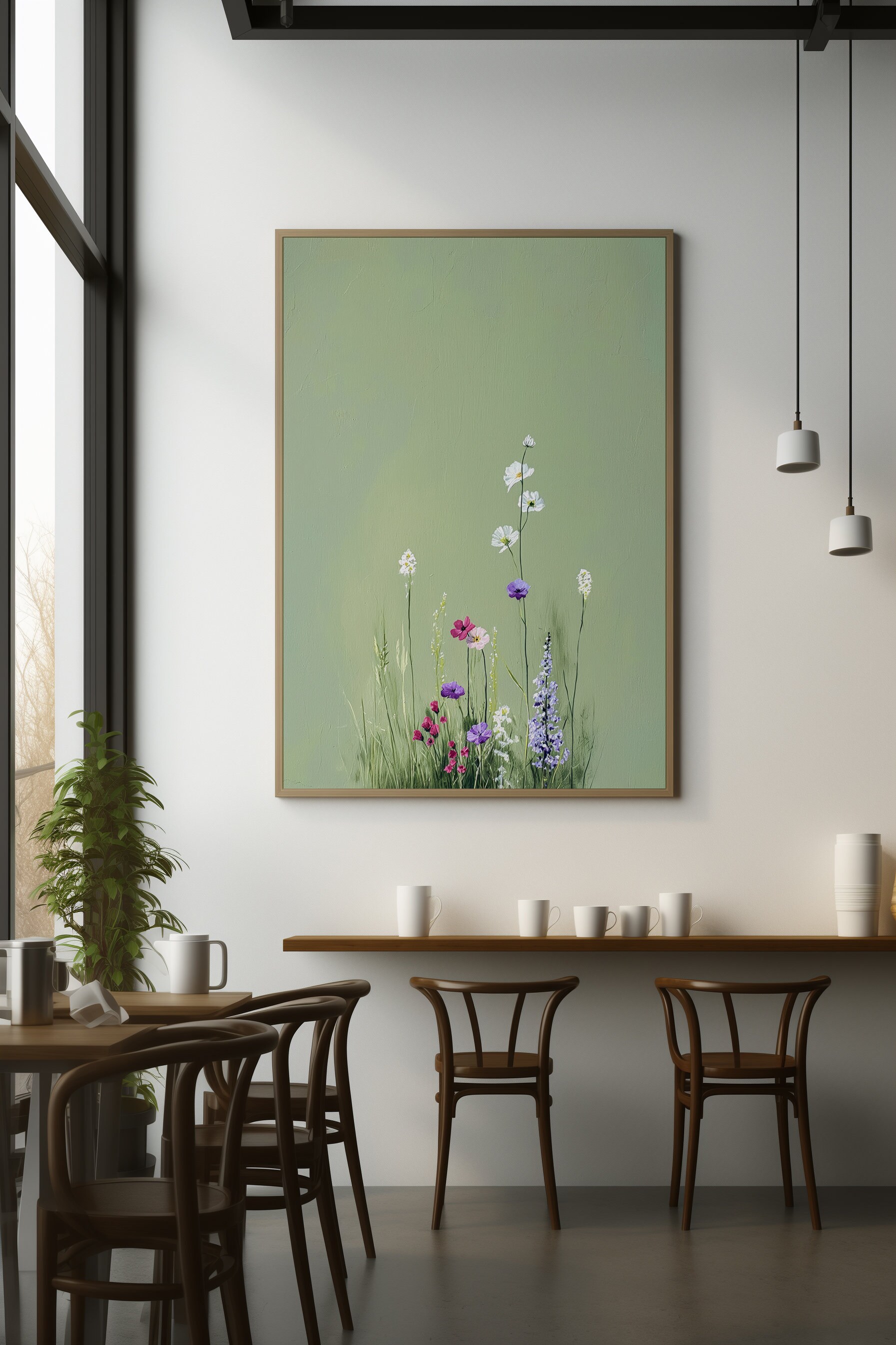 Wildflowers Art Print, Pastel Flower Poster, Acrylic Floral Artprint ...
