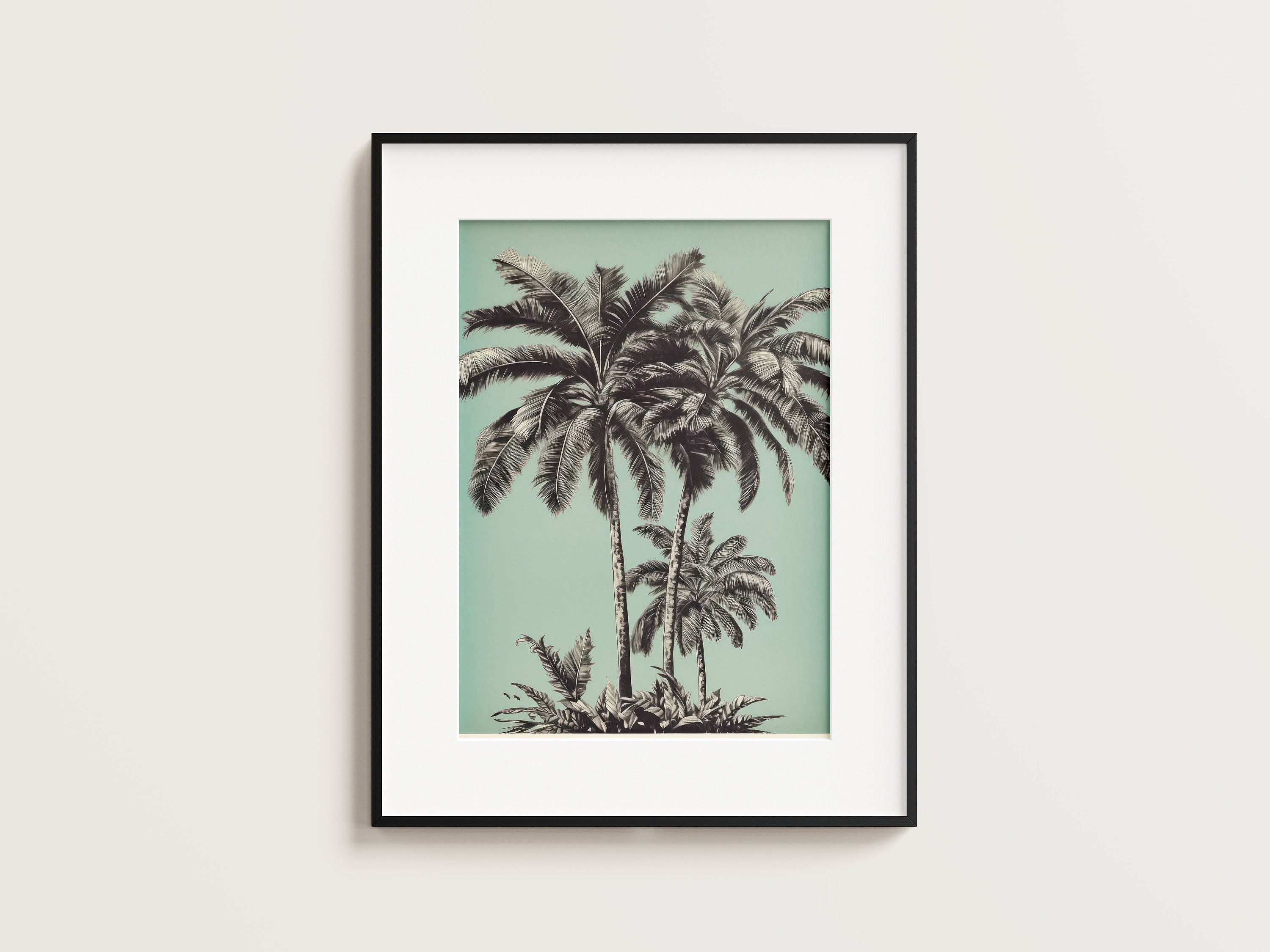 Vintage Palm Tree Wall Art Large Digital Download Botanical Poster ...