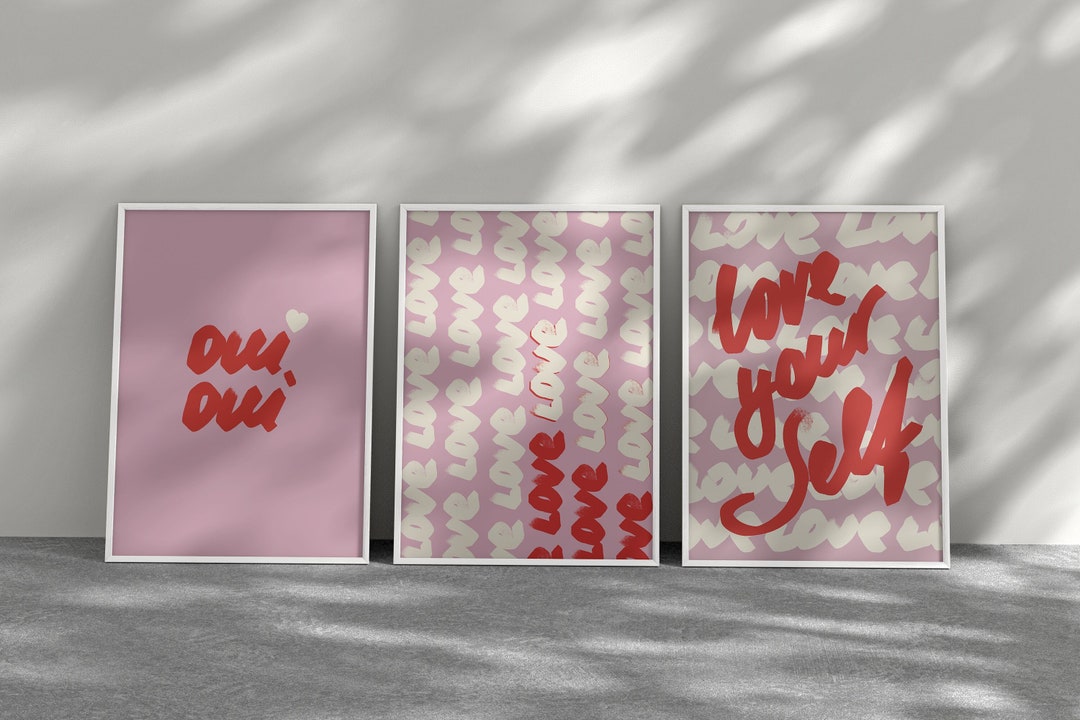 Self-love Set of 3 Prints, Love PRINTABLE Wall Art, Positive ...