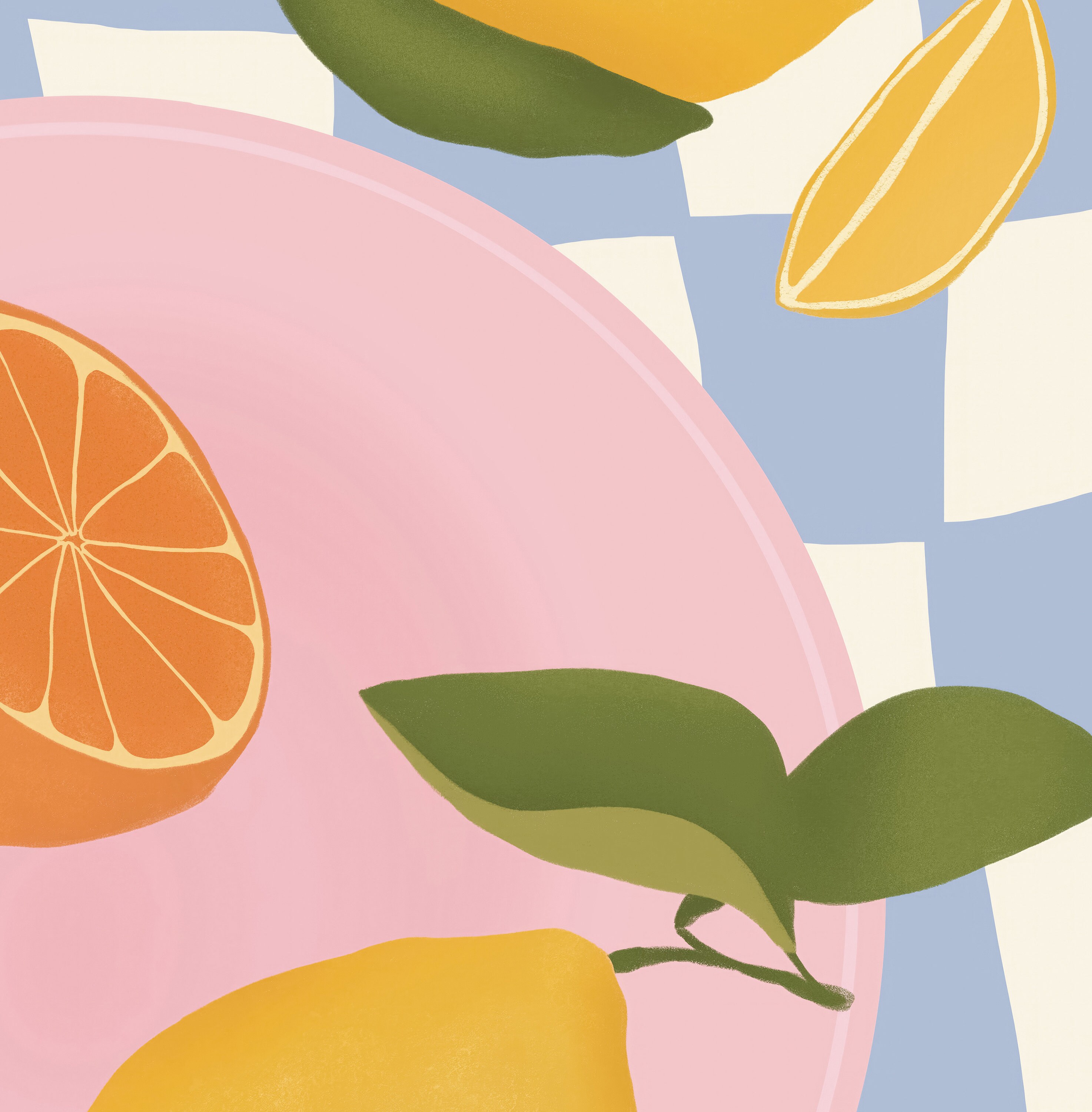 Citrus Print, Lemon Print, Oranges Print, Abstract Citrus Illustration ...