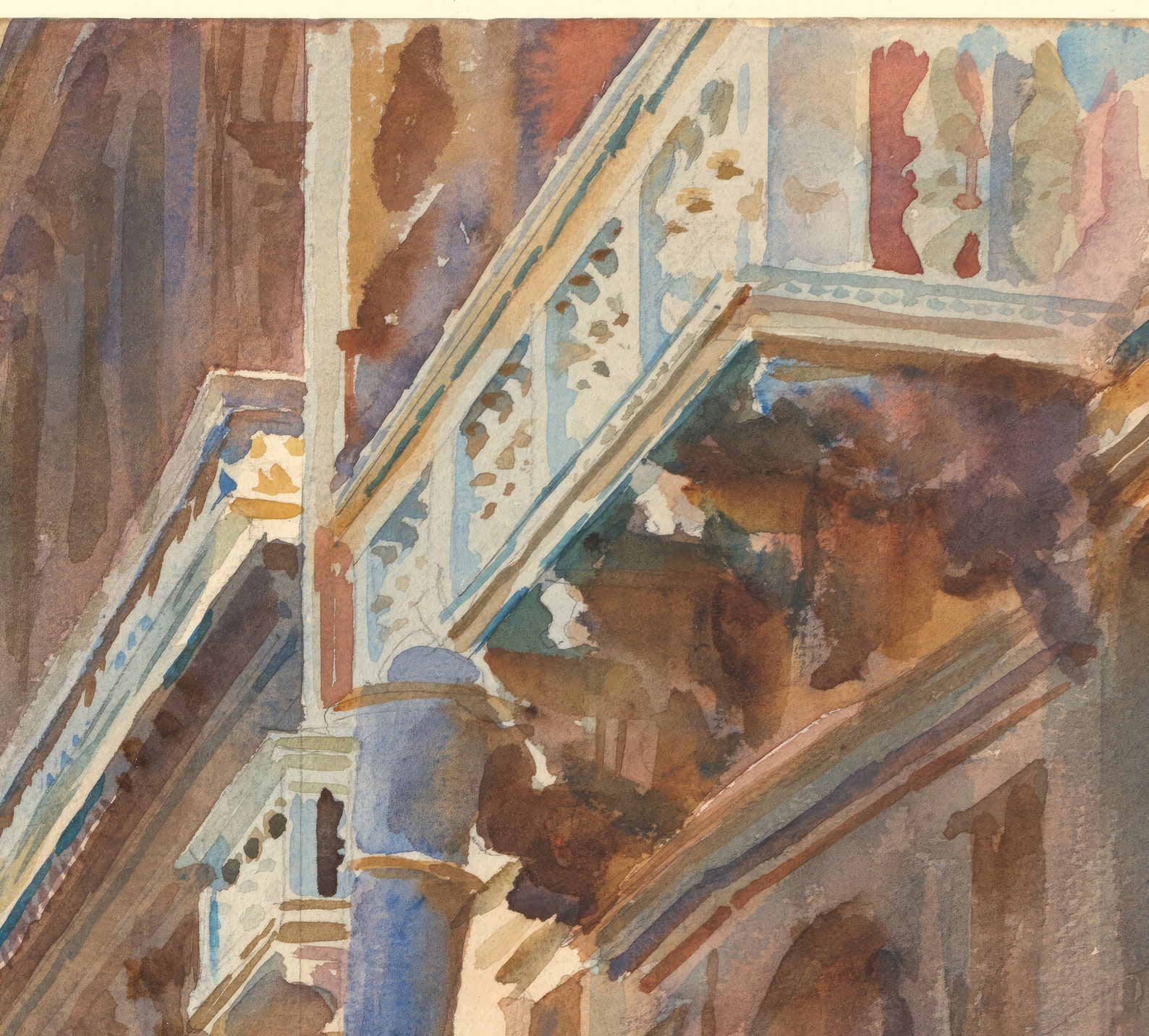 John Singer Sargent - Gondola Moorings on the Grand Canal, Neutral ...