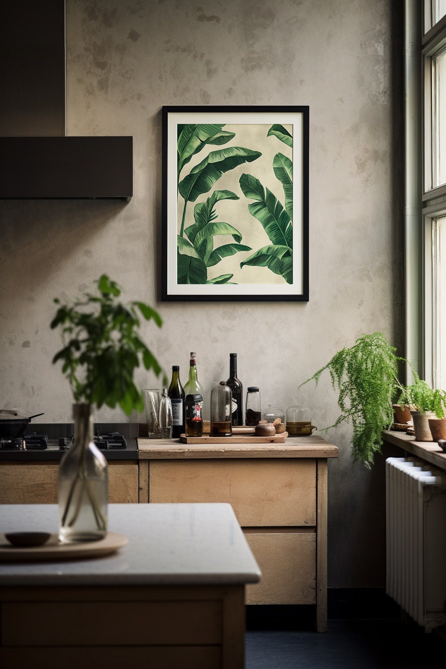 Banana Plant Leave, Botanical Art Print, Banana Leaves Illustration ...