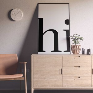 Hi Wall Art, Ciao PRINTABLE Wall Art, Bold Statement Black Typography ...