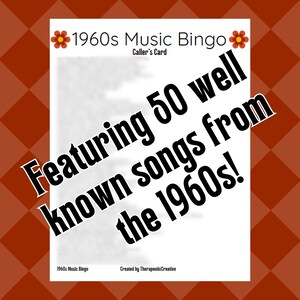 1960s Music Bingo Game Family Reunion Fun Classroom Printable ...