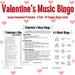 Valentines Day Music Bingo Game Love Songs Group Activity Family ...
