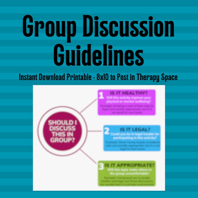 Therapy Group Discussion Guidelines Rules for Therapeutic Activity ...
