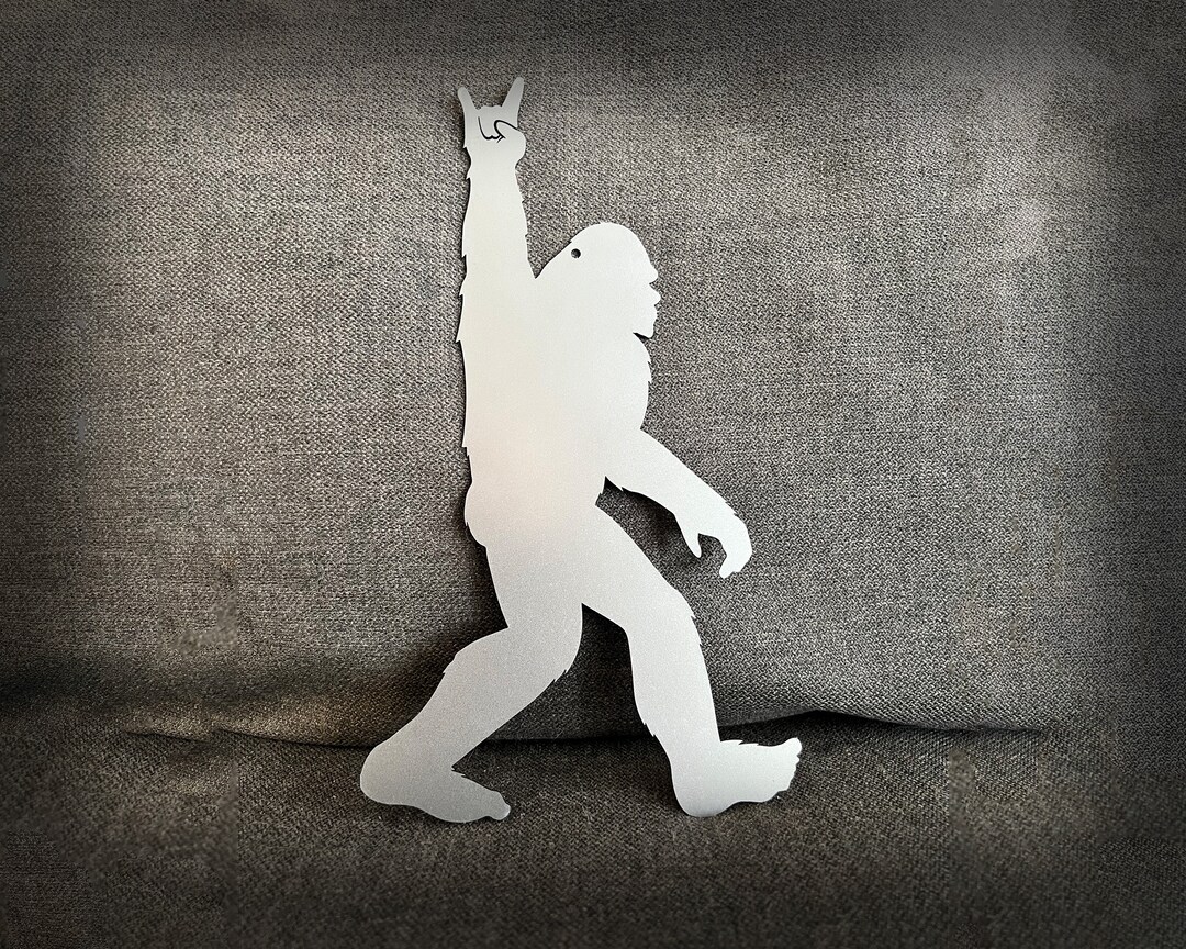 Sasquatch Metal Cut Out Rock on Big Foot 10 Tall - Etsy