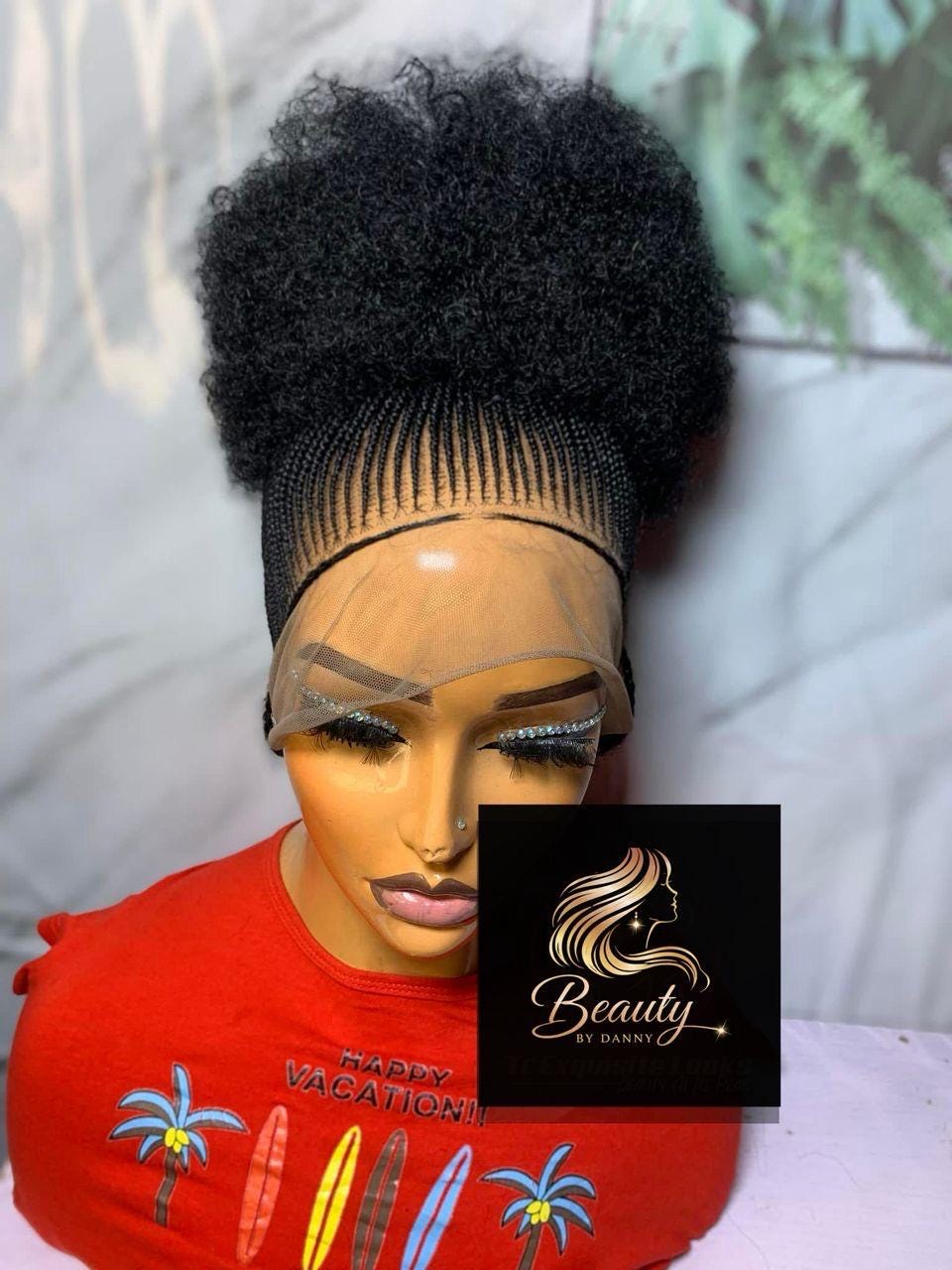 Ready to Ship Full Lace Updo Wig Conrow Wig Braided Wigs for Black ...