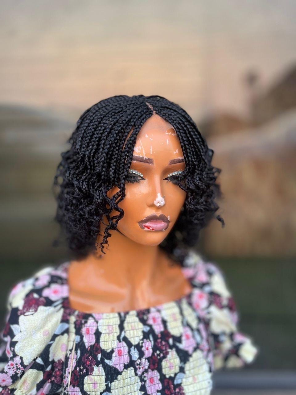 Ready to Braided Wig Closure Lace Wig - Etsy