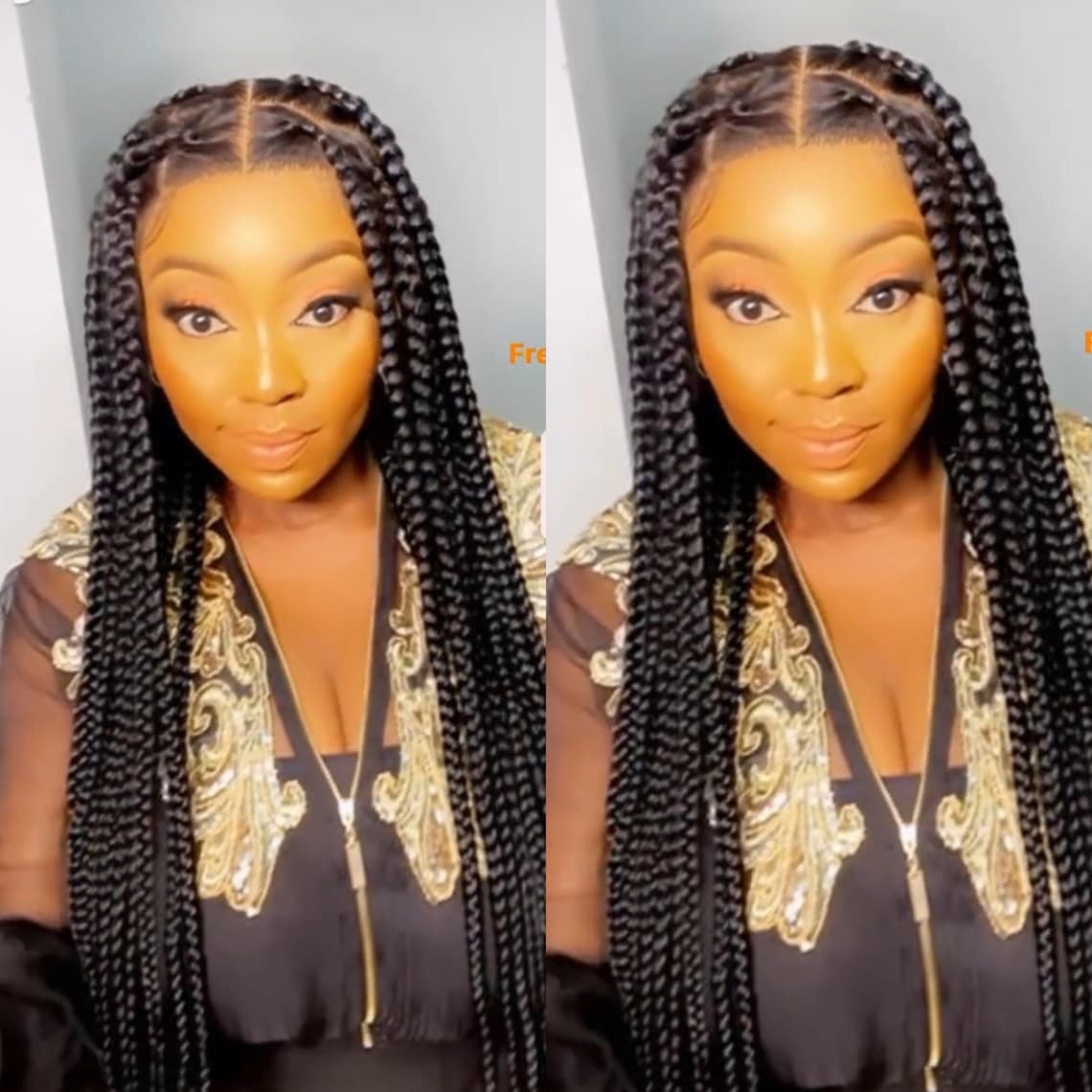 Jumbo Knotless Braided Wig For Black Women Full Lace Wig Knotless