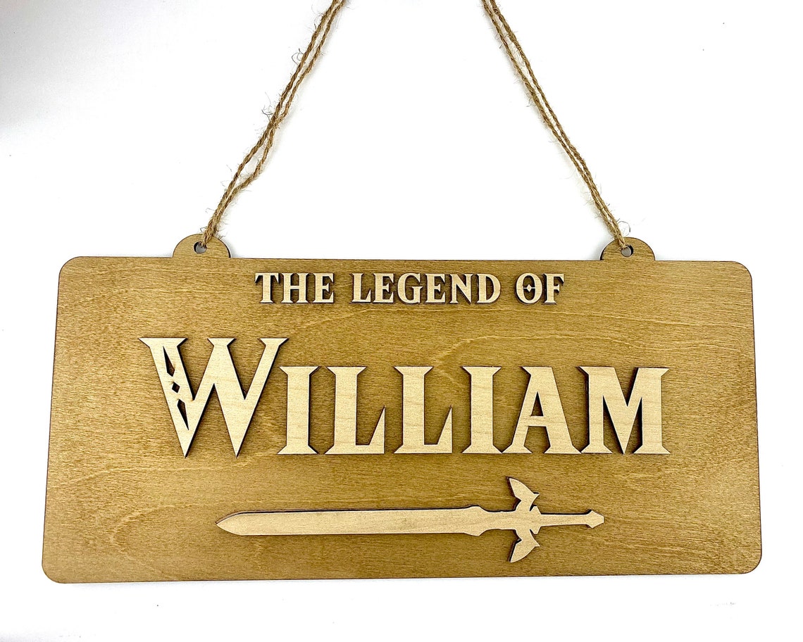 The Legend of Zelda, Hanging Wall Art, Door Sign, Personalised Zelda ...