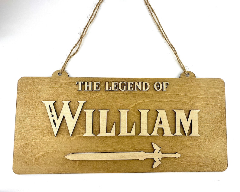 The Legend of Zelda, Hanging Wall Art, Door Sign, Personalised Zelda ...