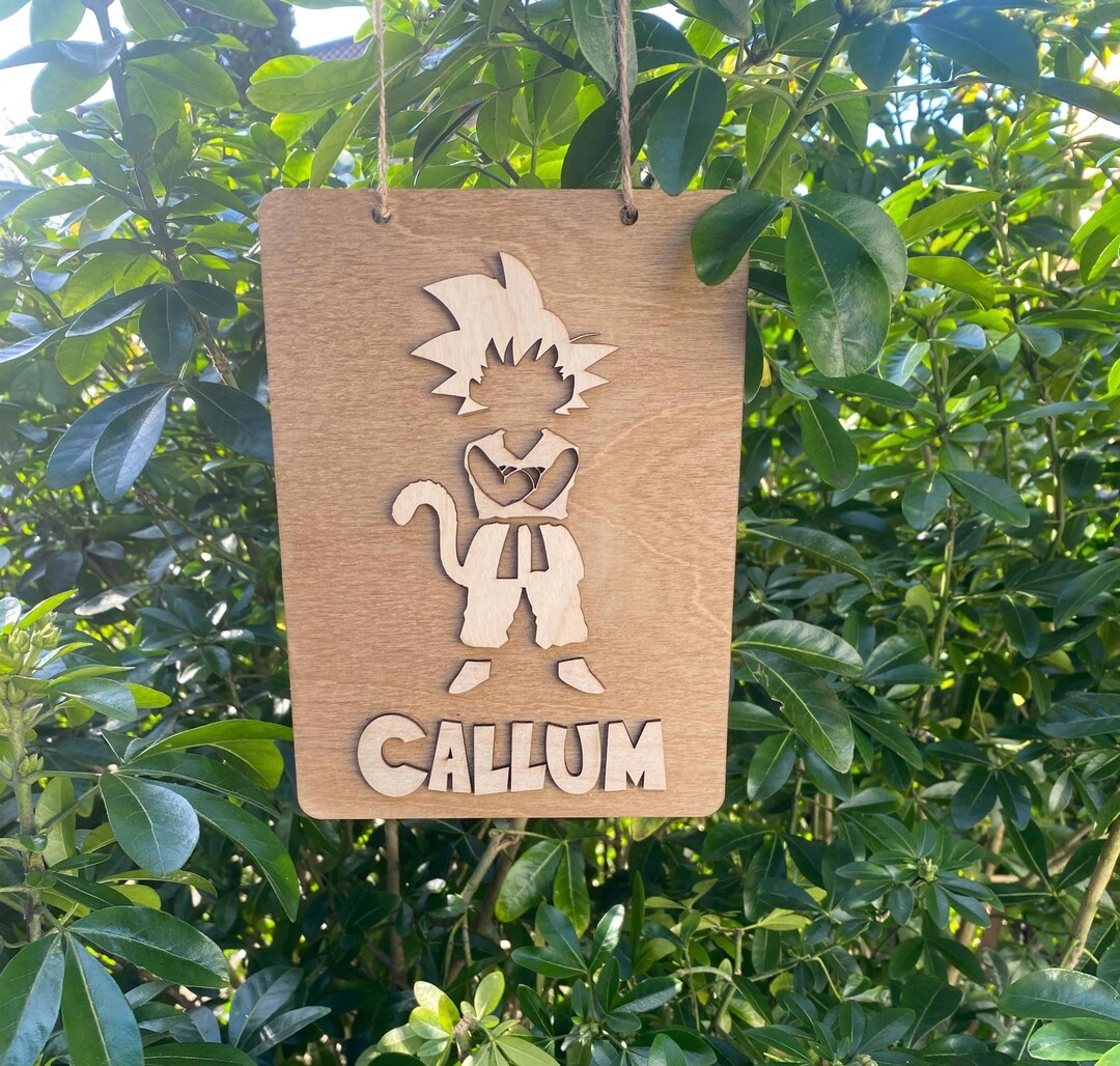 Dragon Ball Z, Hanging Wall Art, Door Sign, Personalised Name. Dragon ...