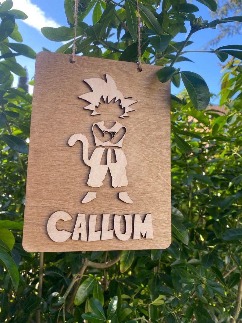 Dragon Ball Z, Hanging Wall Art, Door Sign, Personalised Name. Dragon ...