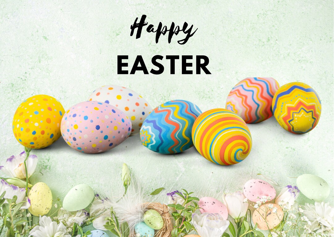Easter Cards (5.8x4.1 Inches or 14.8cm X 10.5cm)| 10 Digital Easter ...