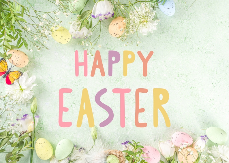 Easter Cards (5.8x4.1 Inches or 14.8cm X 10.5cm)| 10 Digital Easter ...