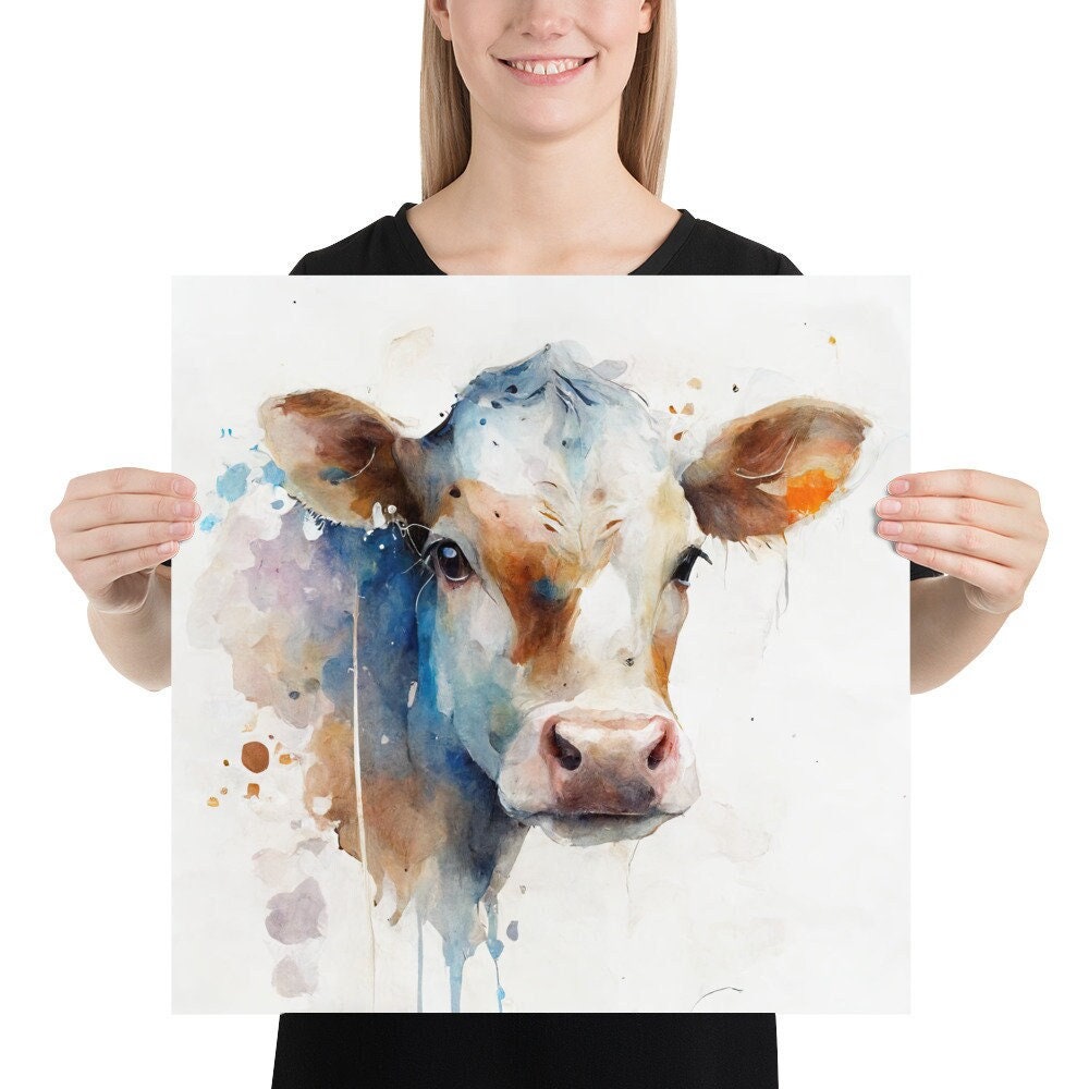 Cow Watercolor Painting Print Wall Art Decor Home Decor - Etsy