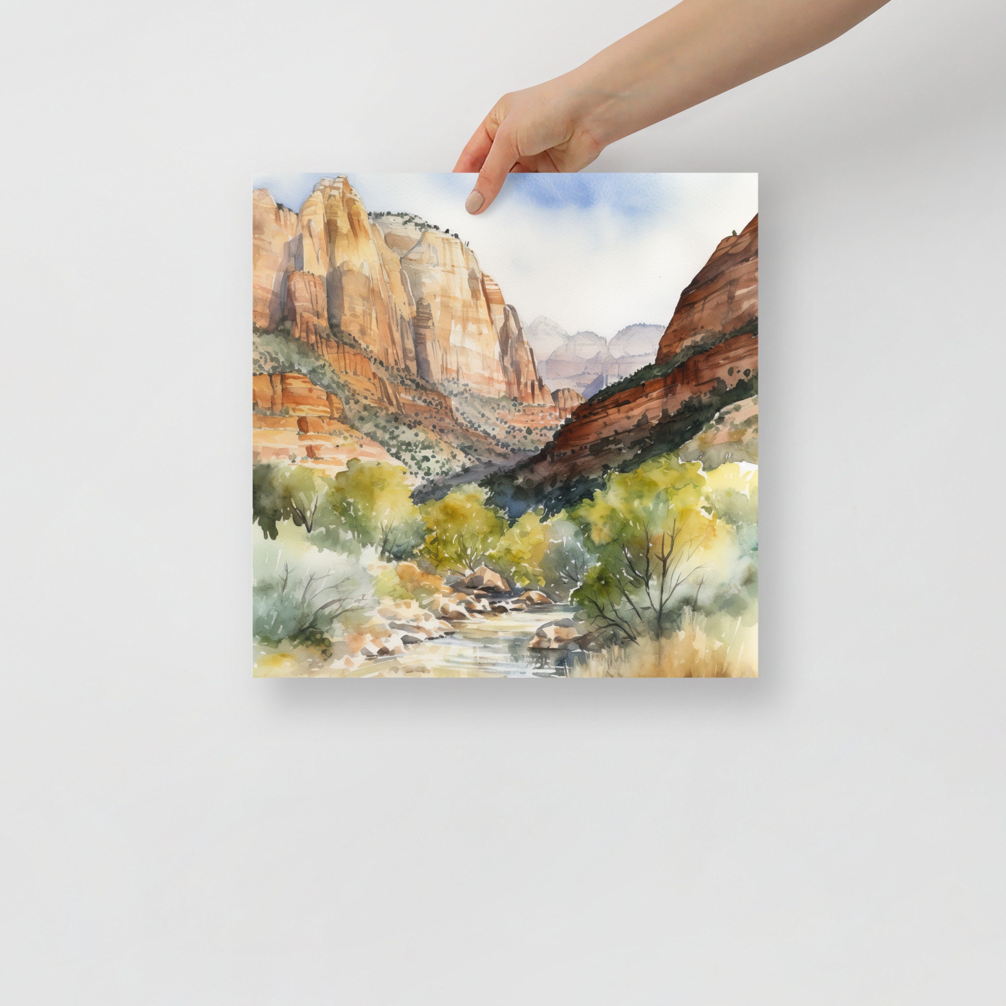 Utah Desert Watercolor Painting Zion National Park Art - Etsy
