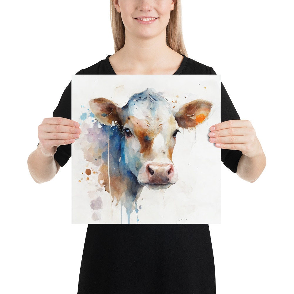 Cow Watercolor Painting Print Wall Art Decor Home Decor - Etsy