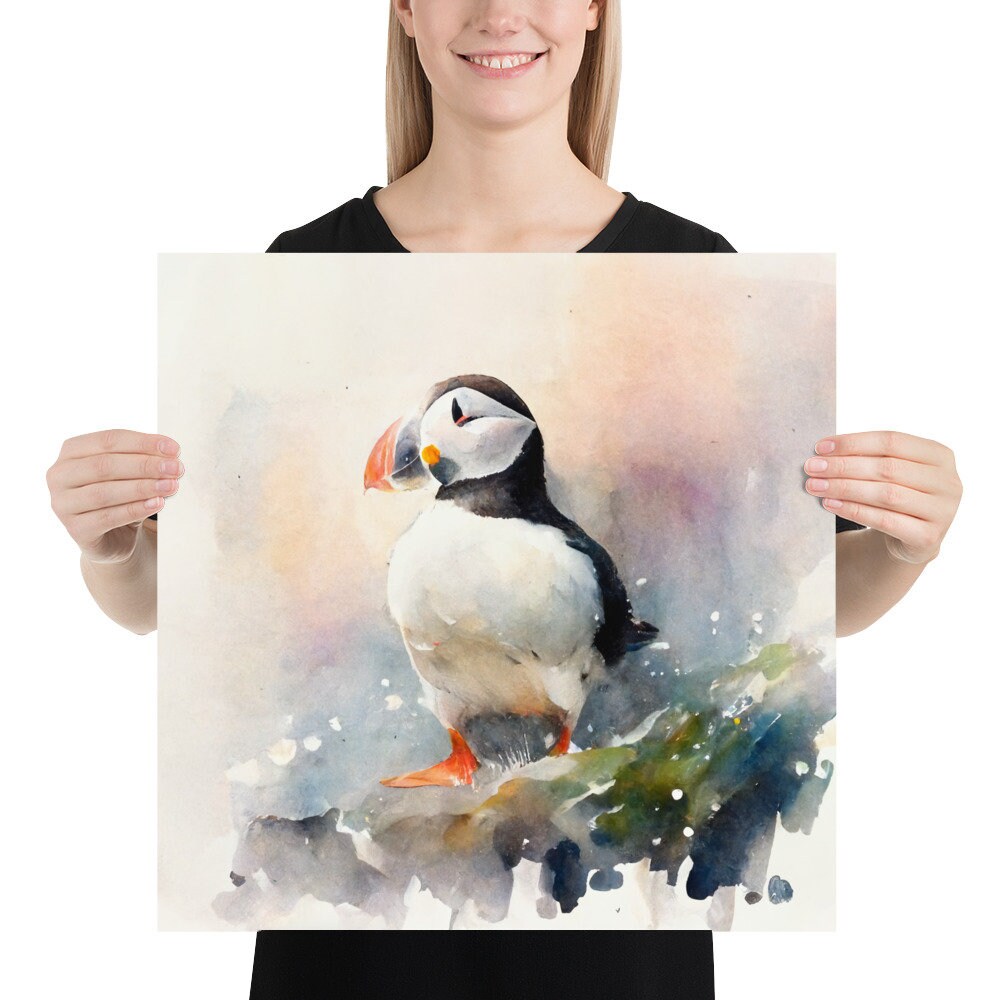 Atlantic Puffin Watercolor Painting Art Animal - Etsy