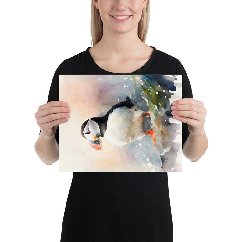 Atlantic Puffin Watercolor Painting Art Animal - Etsy