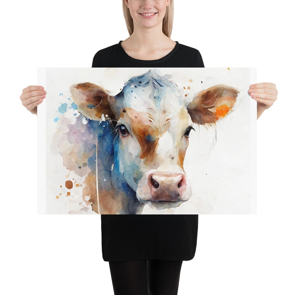 Cow Watercolor Painting Print Wall Art Decor Home Decor - Etsy