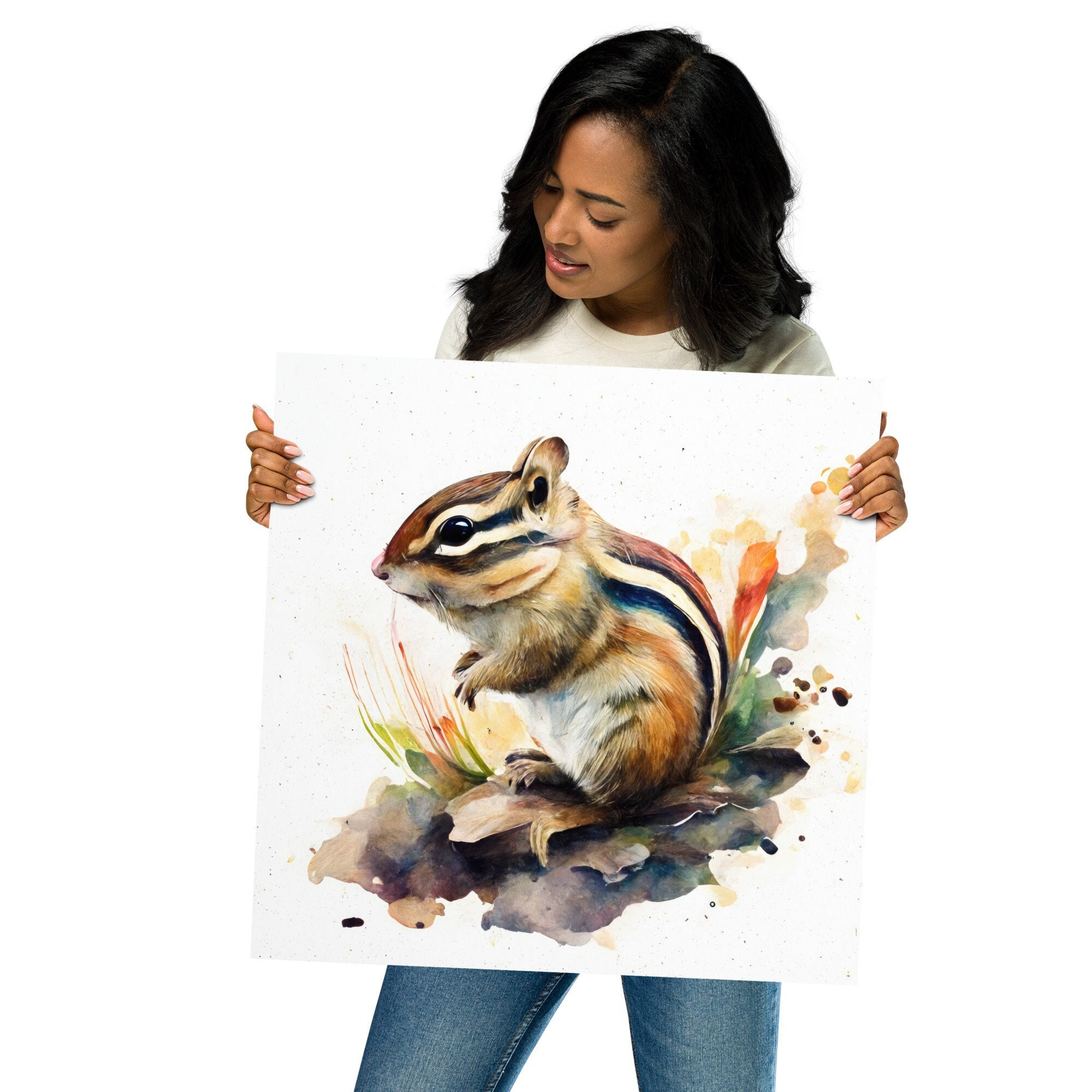Chipmunk Watercolor Painting Print Wall Art Decor Home Decor - Etsy