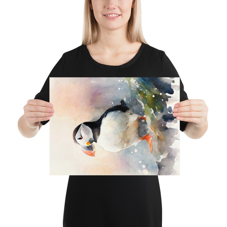 Atlantic Puffin Watercolor Painting Art Animal - Etsy