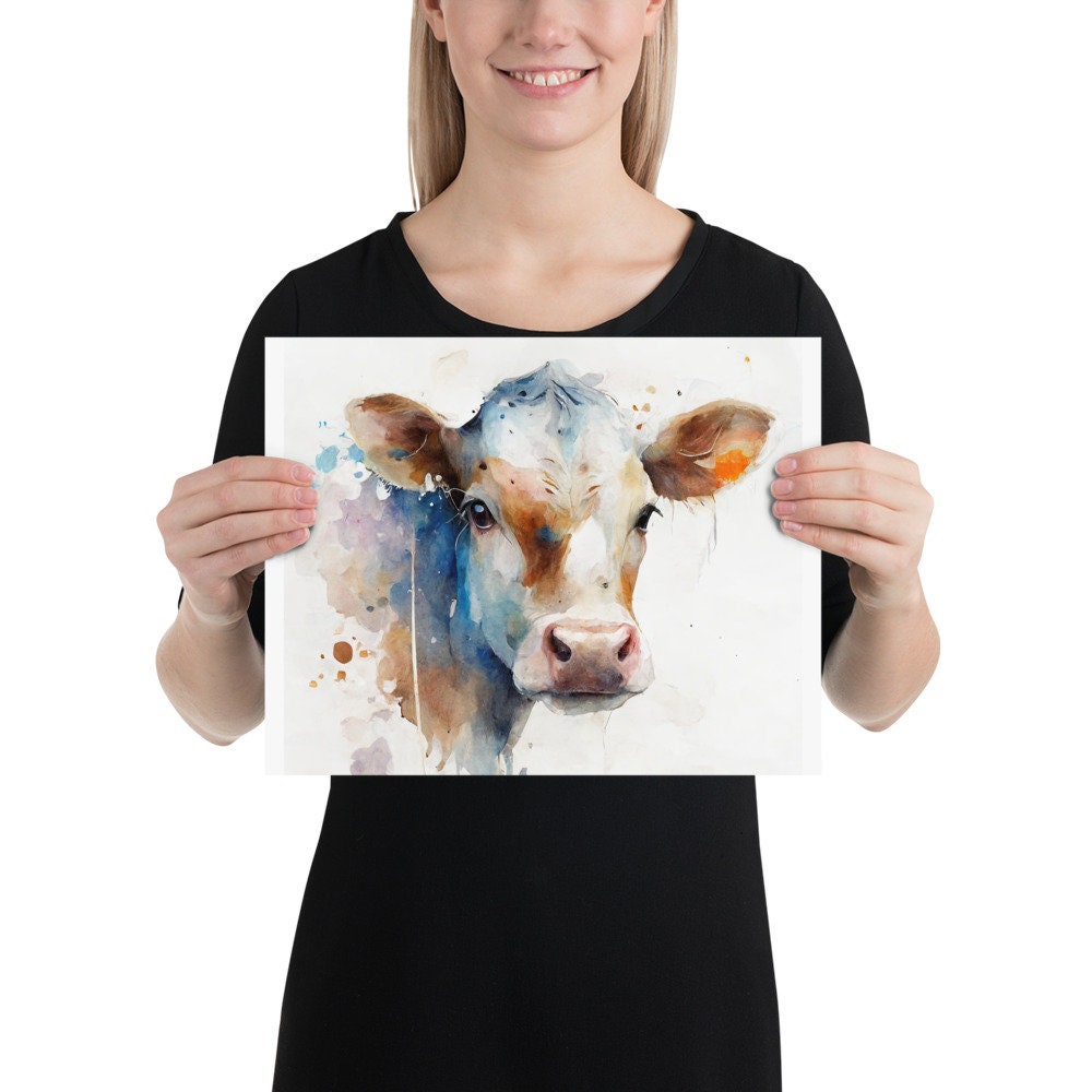 Cow Watercolor Painting Print Wall Art Decor Home Decor - Etsy