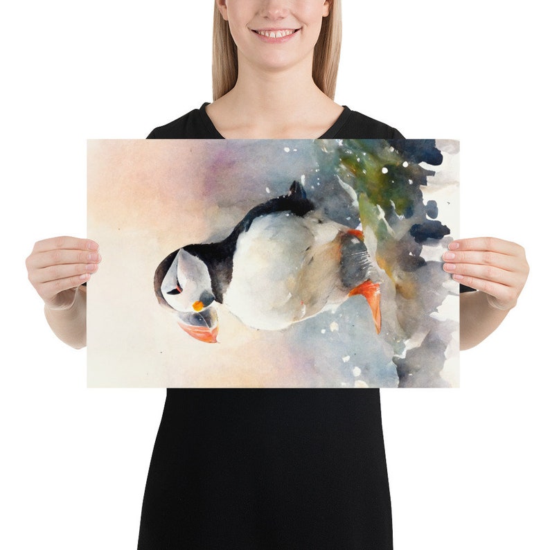 Atlantic Puffin Watercolor Painting Art Animal - Etsy